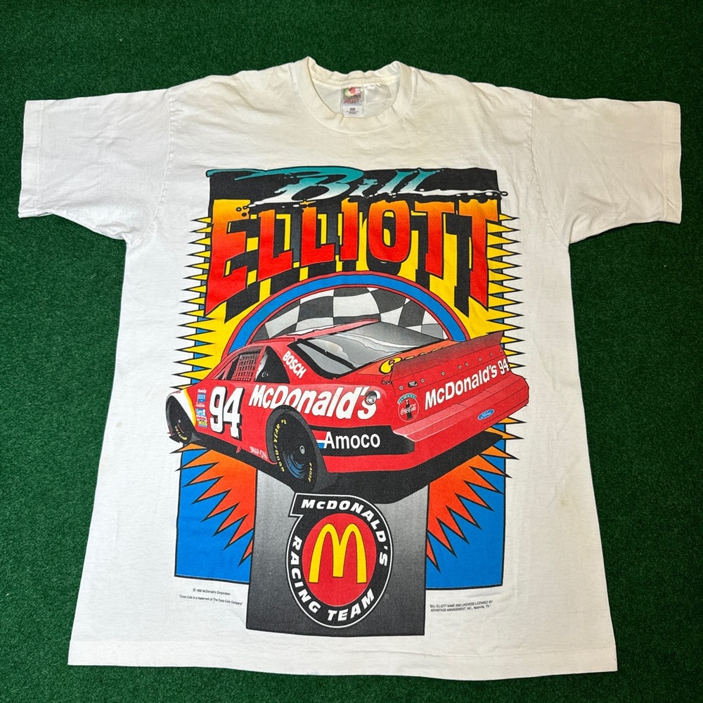 Vintage 90s Mcdonalds Racing Bill Elliott Nascar Aop … - Gem